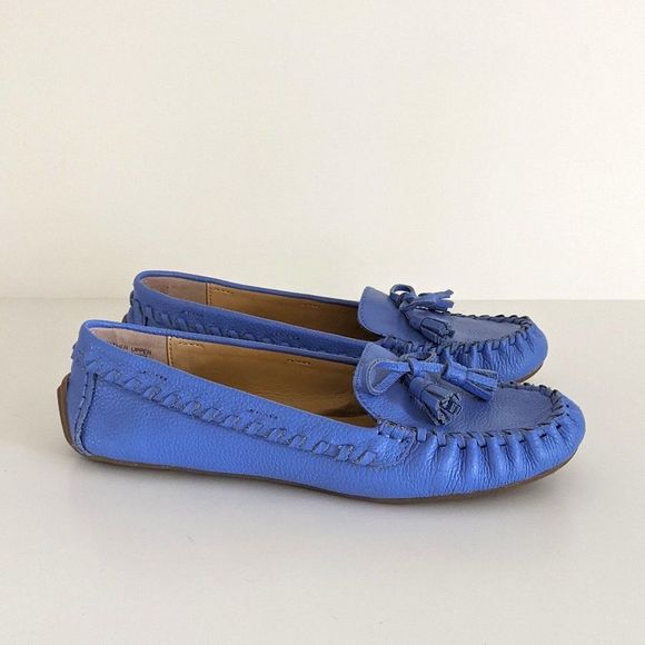 Talbots | Shoes | Talbots Periwinkle Pastel Blue Leather Tassel Loafers ...